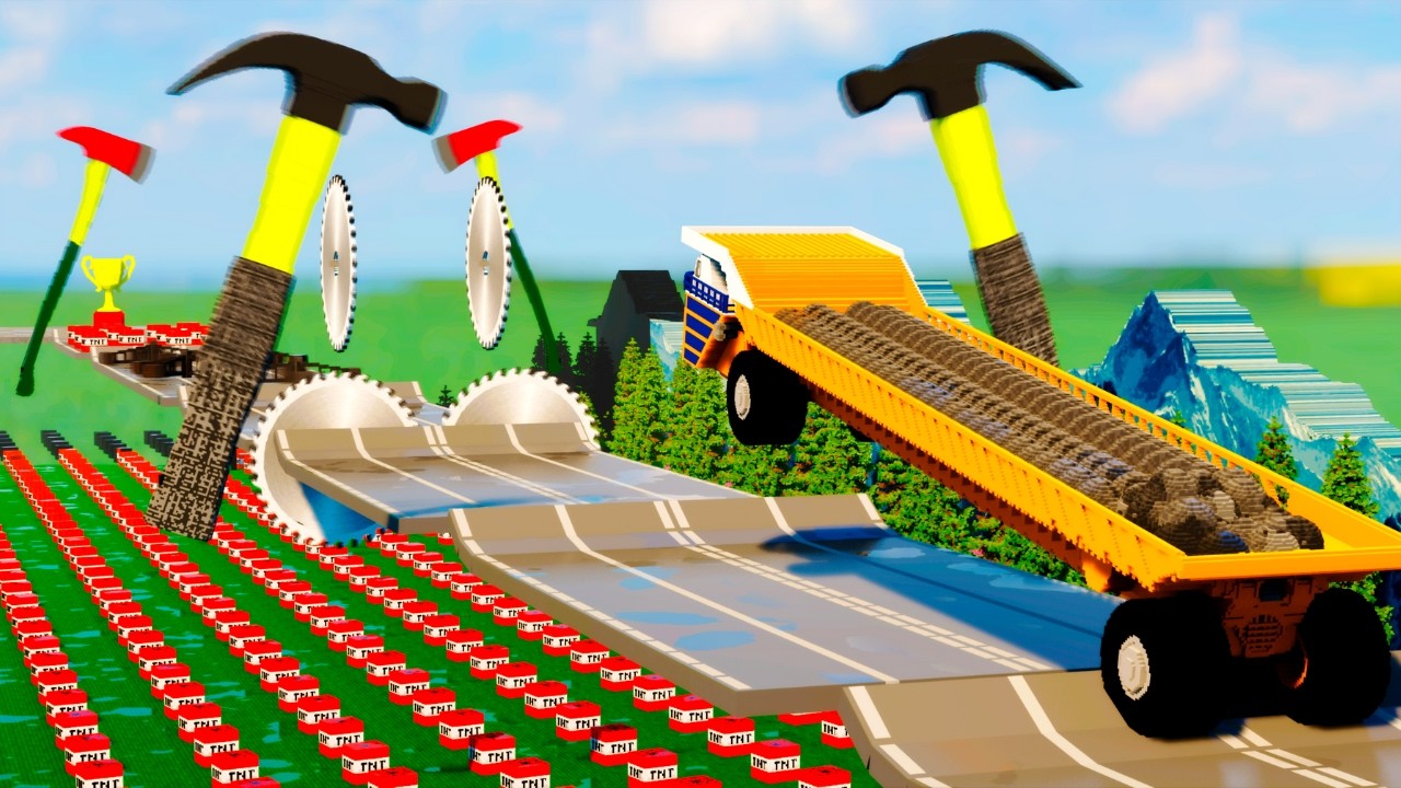 LONG CARS vs IMPASSABLE Bridge in Teardown - YouTube