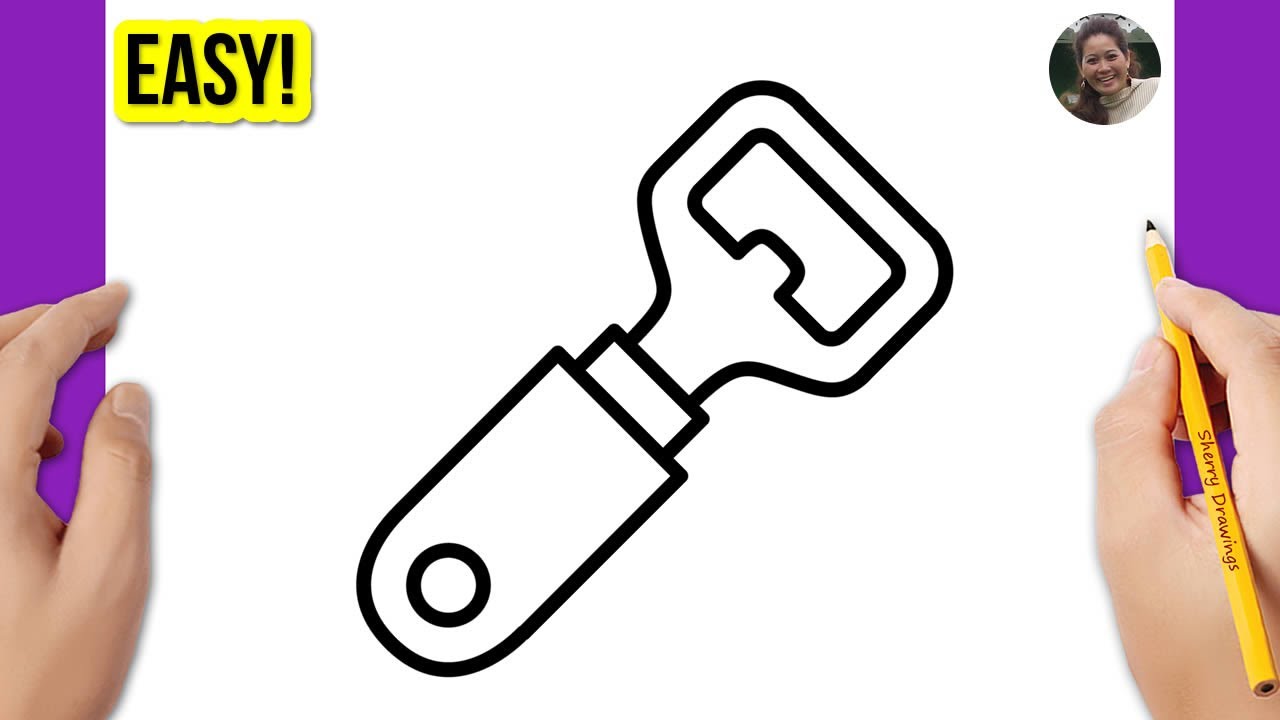 How to Draw a Bottle Opener Easy | Step by Step Drawing - YouTube