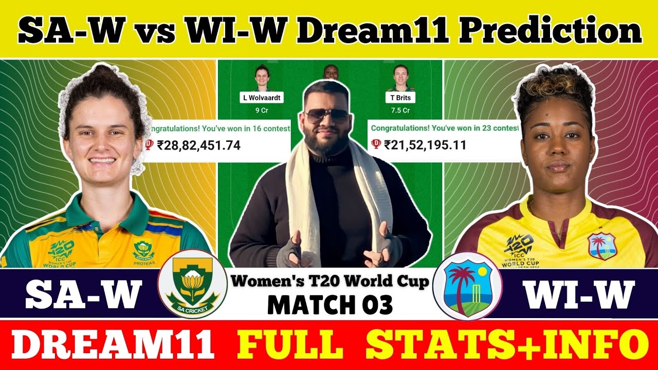 SA-W vs WI-W Dream Team Prediction|SA-W vs WI-W Dream|SA-W vs WI-W ...