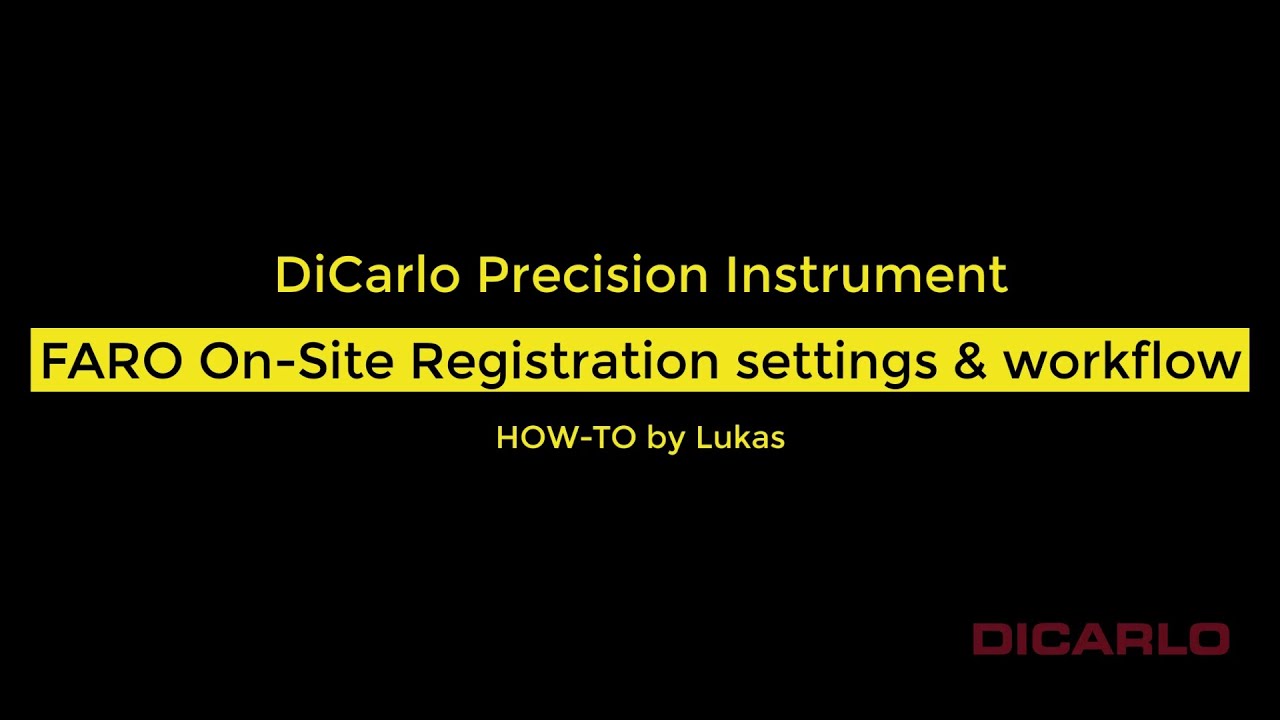 FARO SCENE On-Site registration settings and workflow - YouTube