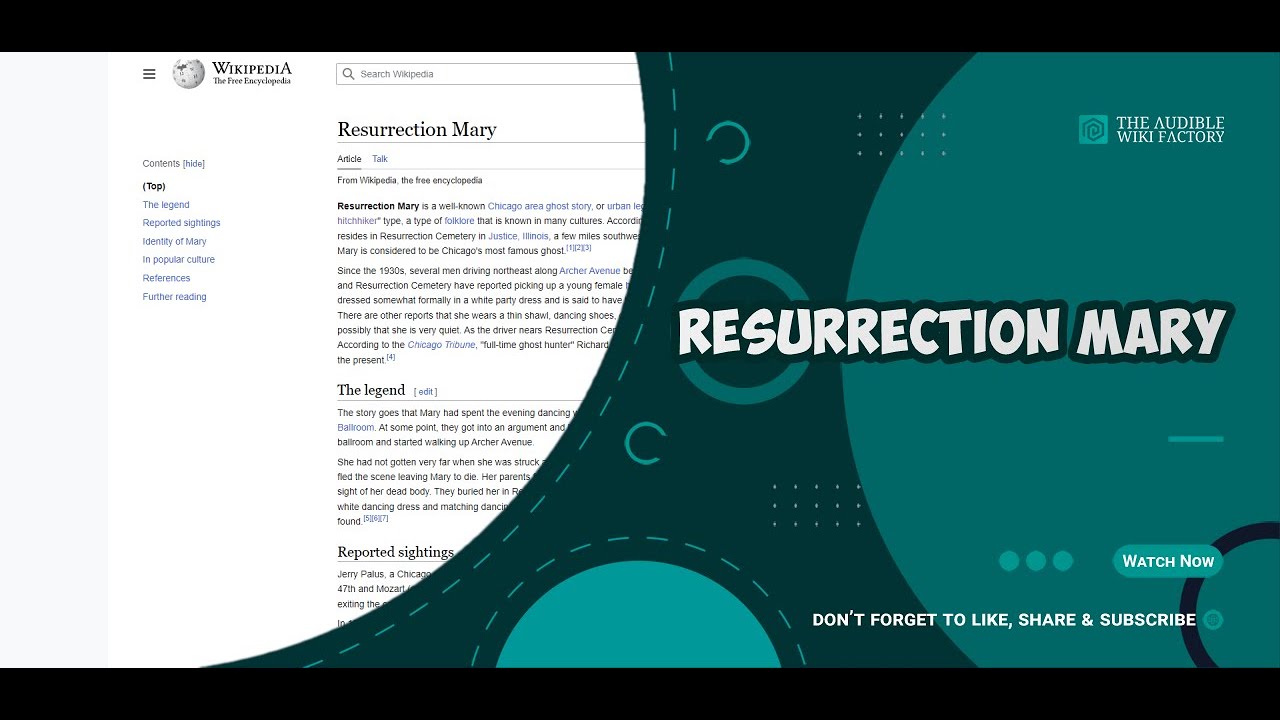 Resurrection Mary is a well-known Chicago area ghost story, or urban ...