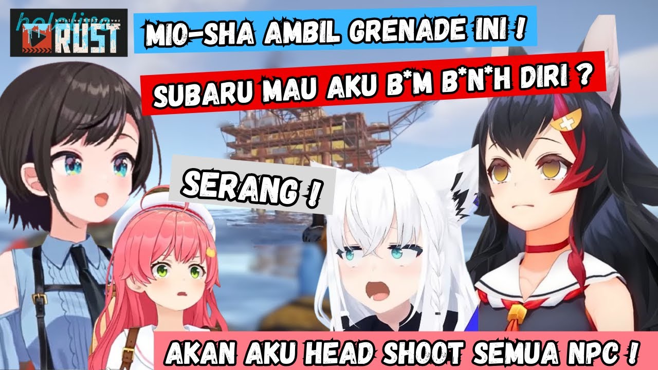Keseruan Subaru Fubuki Miko Mio nge Raid Oil Rig di Holo Rust ...