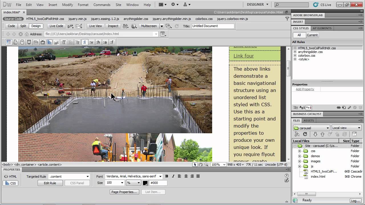Add a cool carousel of images/text to a web page - YouTube