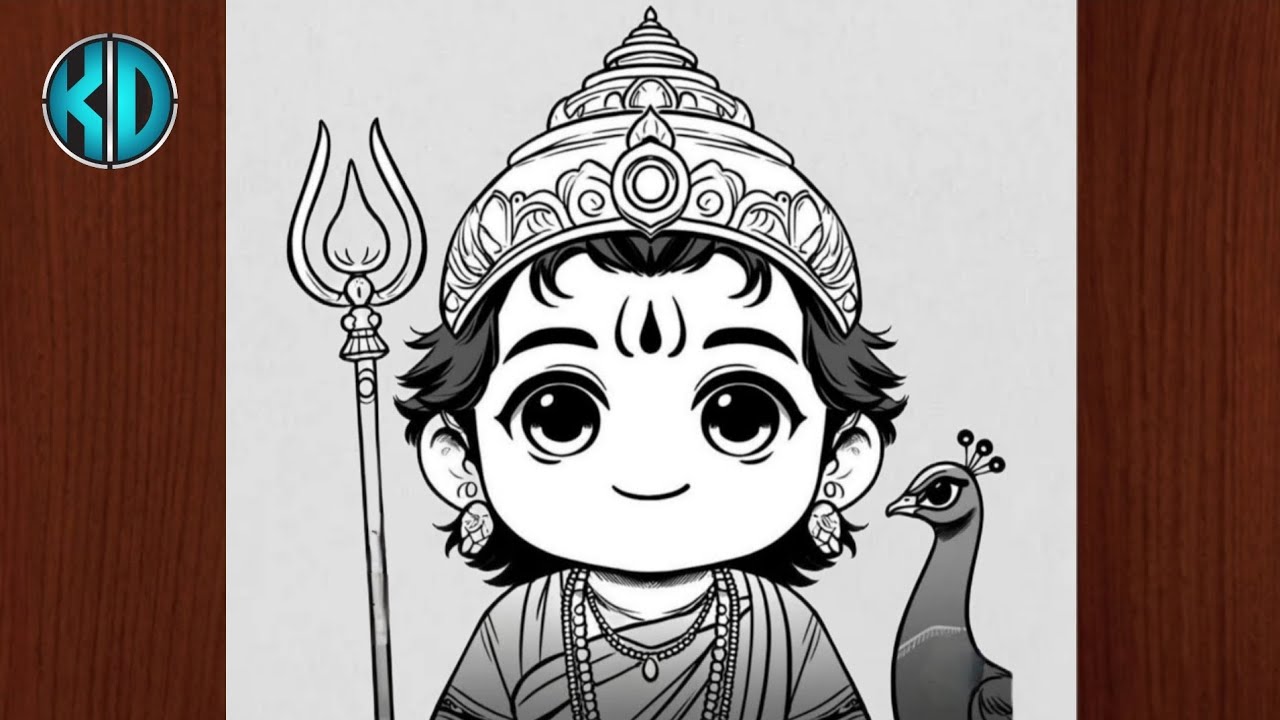 How to draw kartikey drawing beautiful step by step - YouTube