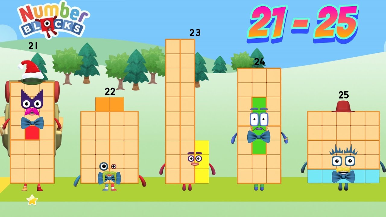 NUMBERBLOCKS WORLD : LEARN TRACE & ADD NUMBER 21 - 25 | MAKE SHAPE OF ...