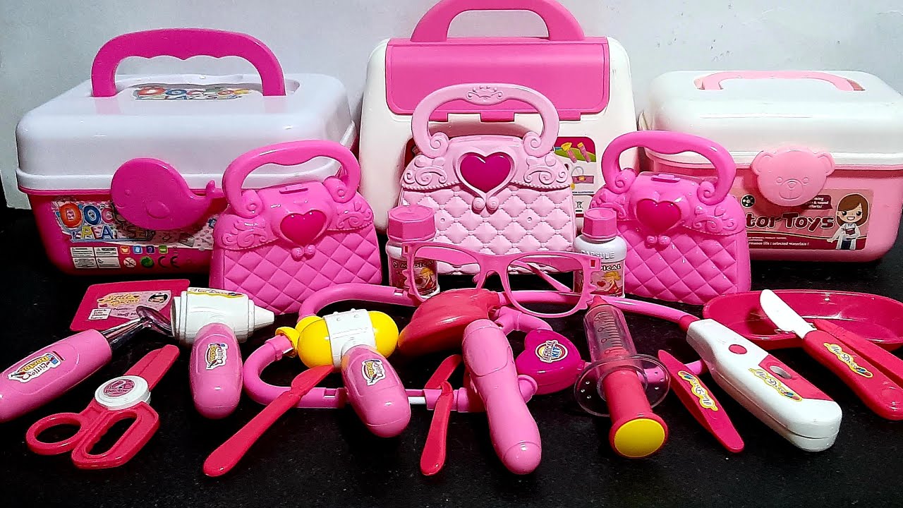 7 mins satisfying with unboxing pink doctor playset with hellokitty ...