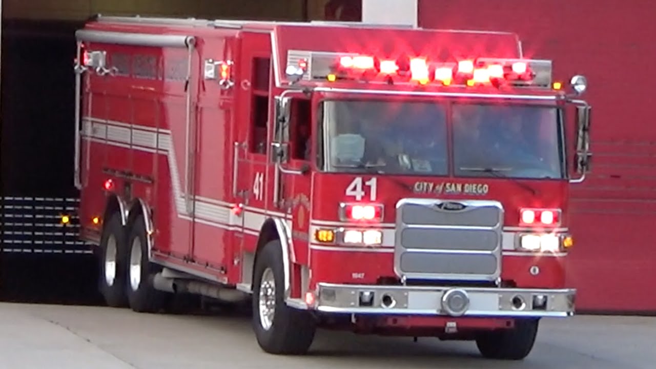 San Diego Fire USAR41 Responding - YouTube