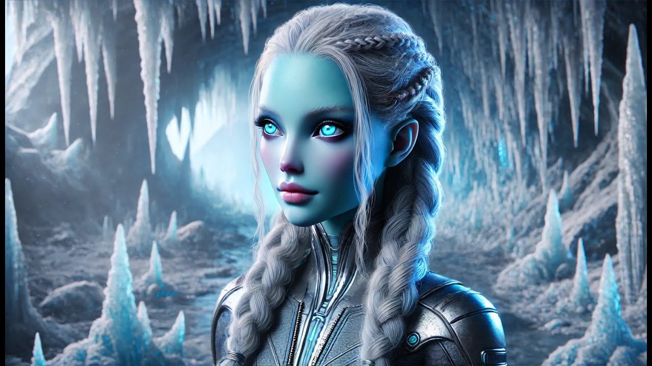 Alien woman, He was about to freeze in the freezer in the supermarket.I ...