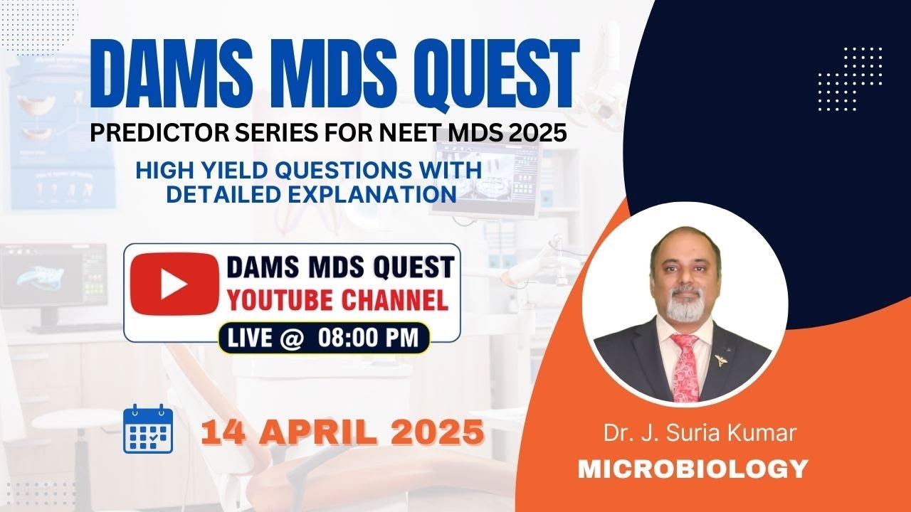 DAMS MDS Quest || Predictor Series | Microbiology by Dr. J. Suria Kumar ...