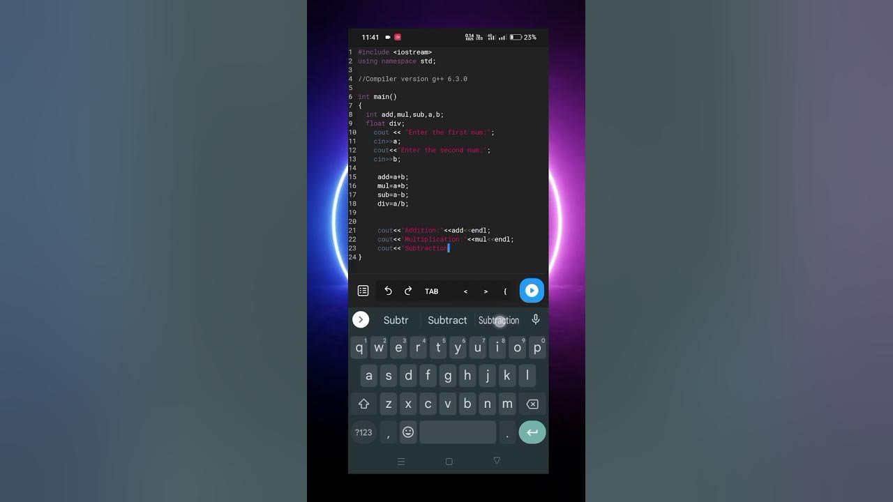 Creating Simple Calculation Using The 4 Arithmetic Operators Using C Language In Dcoder App