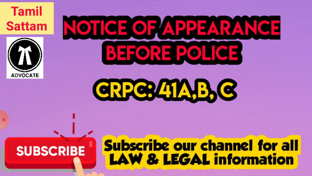 What is 41A-41B & 41C of Cr.P.C? - YouTube