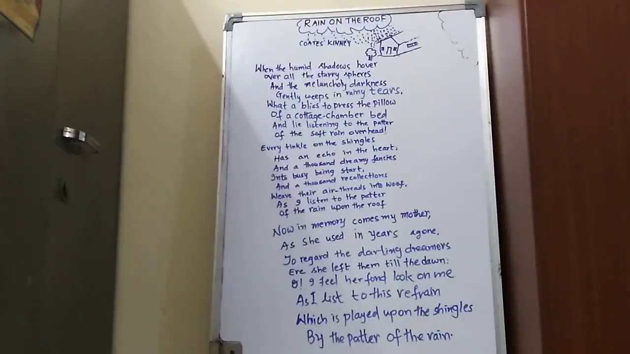 RAIN ON THE ROOF BY COATES KINNEY CLASS 9 BEEHIVE TEXT BOOK IN ENGLISH ...