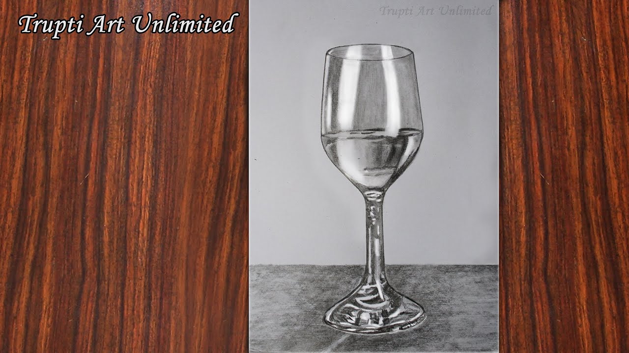 Steel Life Glass Drawing || How to Draw Realistic Glass and Water ...