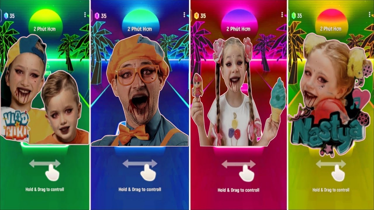 Tiles Hop - Zombie Vlad and Niki 🆚Zombie Blippi 🆚Zombie Diana🆚Zombie ...
