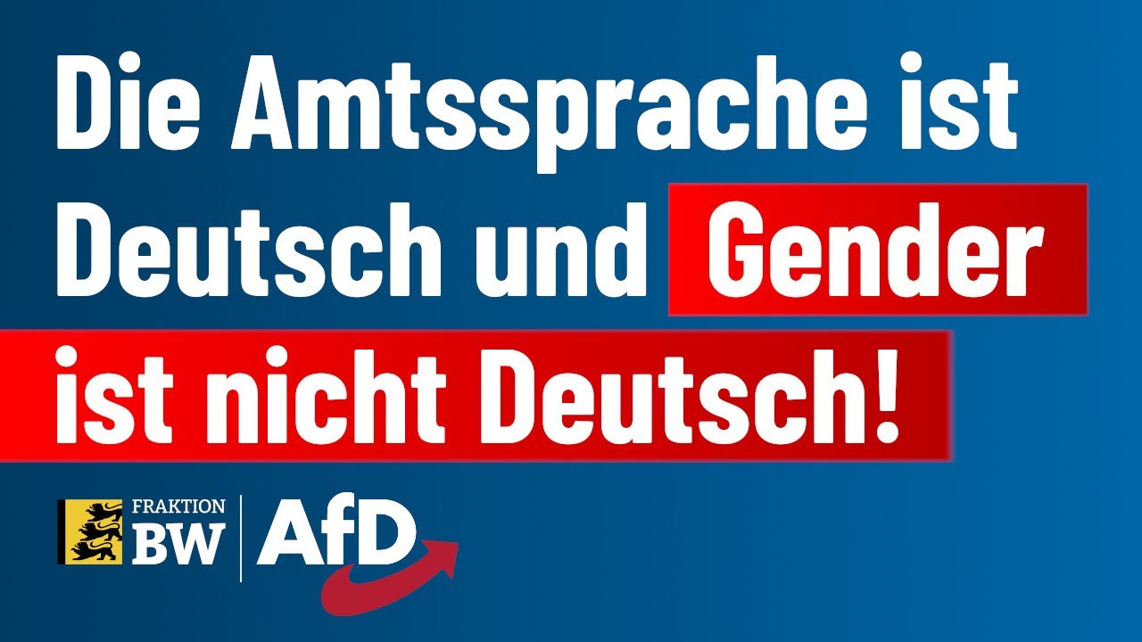Die Amtssprache ist Deutsch – Gender ist nicht Deutsch! - YouTube