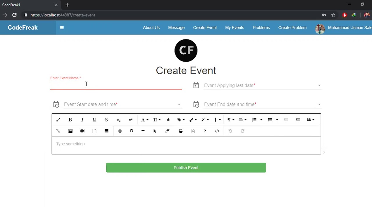 CodeFreak | How To Create Event - YouTube