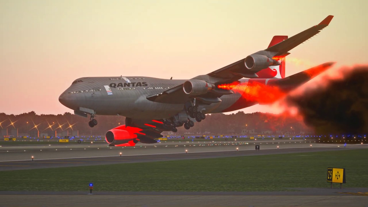 Xtreme Plane Crash Detroit - Qantas 747-400ER - WATCH IT! - YouTube