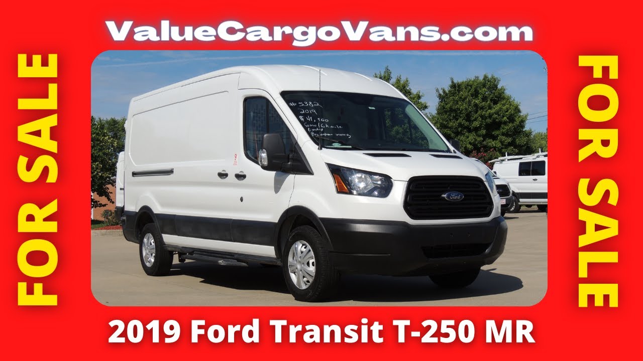 2019 Ford Transit T-250 Medium Roof Cargo Work Van For Sale! WORK READY ...