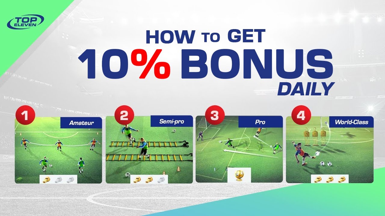 🏋️ GET 10% DAILY TRAINING BONUS! | Top Eleven 2021 - YouTube