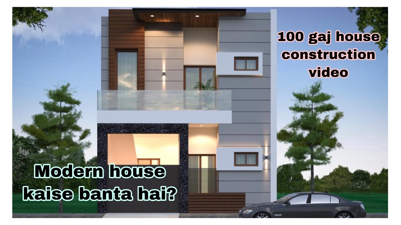 100 Gaj House Construction | Modular Kitchen | Front Elevation | Tile work *Kam Budget Me Bdia ...