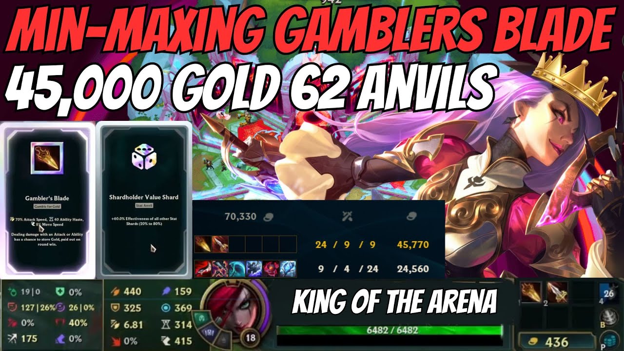 Katarina With 45,000 GOLD, 20k DMG Ult, 62 Anvils!! King Of The Arena ...
