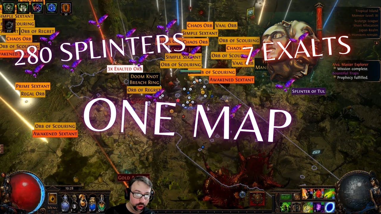 Highlight: 280 Simulacrum Splinters and 7 Raw Exalts in Just 1 Map ...