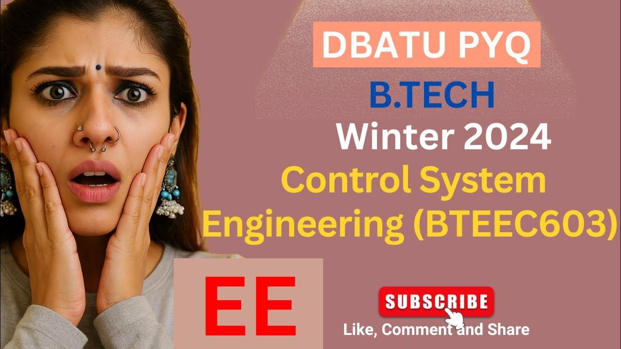 CSE | BTEEC603 | DBATU | Control Systems Engineering| Previous Question Paper | Winter 2024 ...