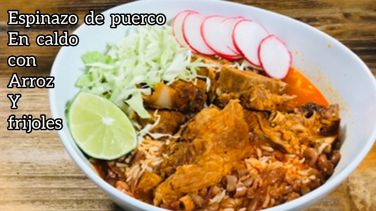 ESPINAZO DE PUERCO estilo Michoacán con arroz y frijoles - YouTube