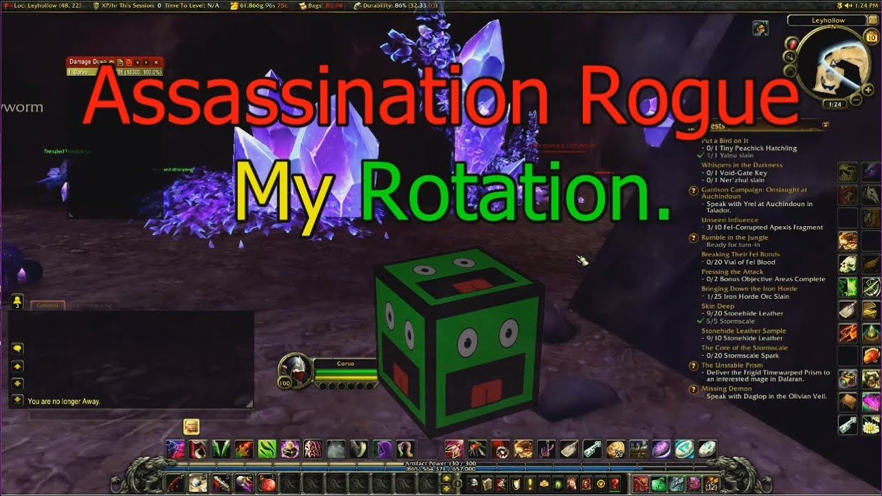 World of Warcraft Legion Assassination Rogue Rotation - YouTube
