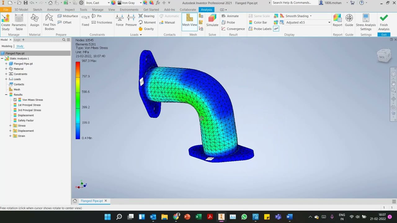 Autodesk Inventor Professional | Stress Analysis | Simulation ...