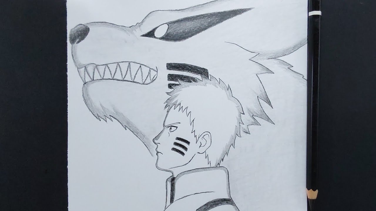 Draw Naruto And Kurama || Tutorial For Anime Drawing - YouTube
