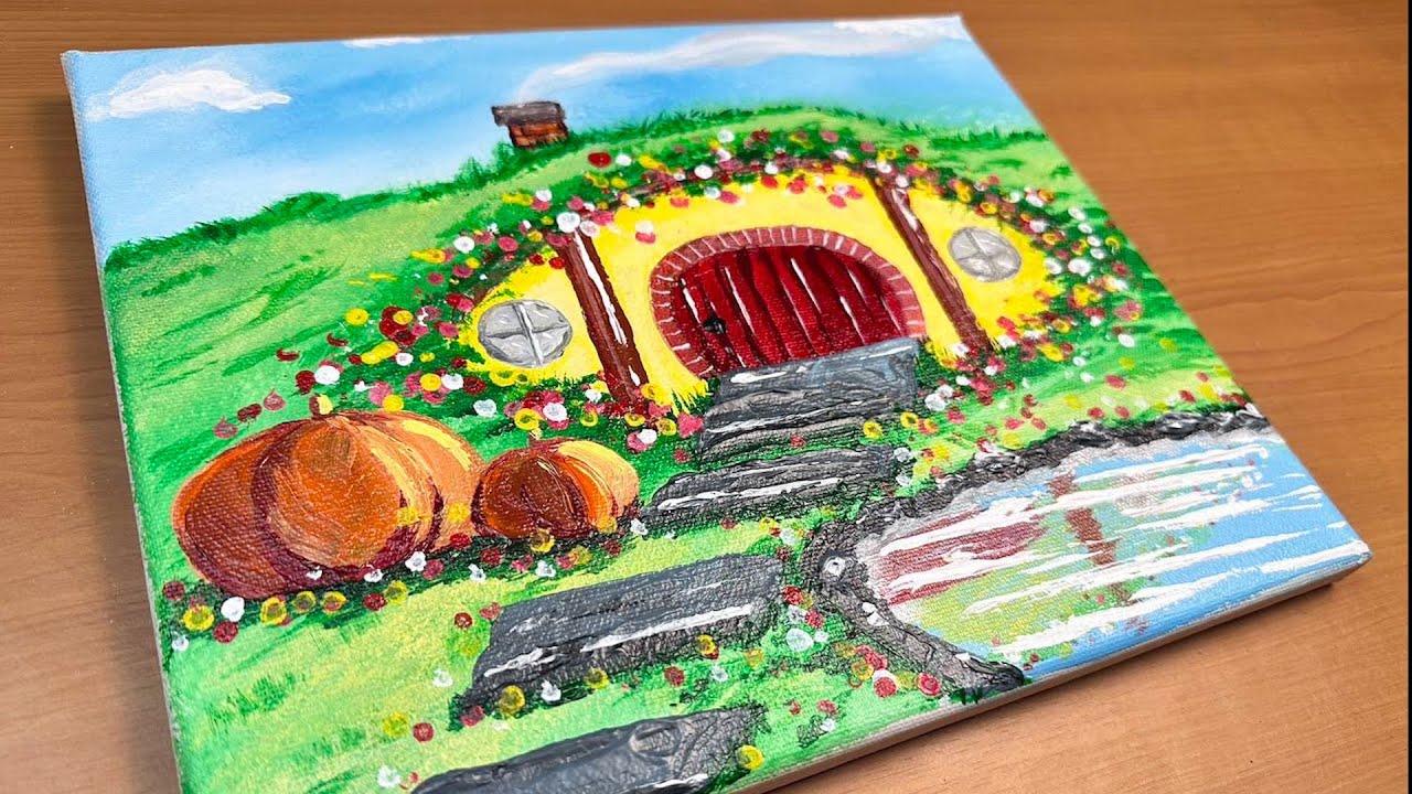 Draw A Hobbit House Easily For Beginners #acrylicpainting #painting # ...