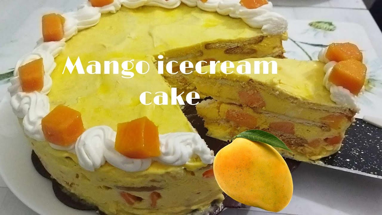 Mango Ice cream Cake/No Bake Only Four Ingredients By Flavour & Feast # ...