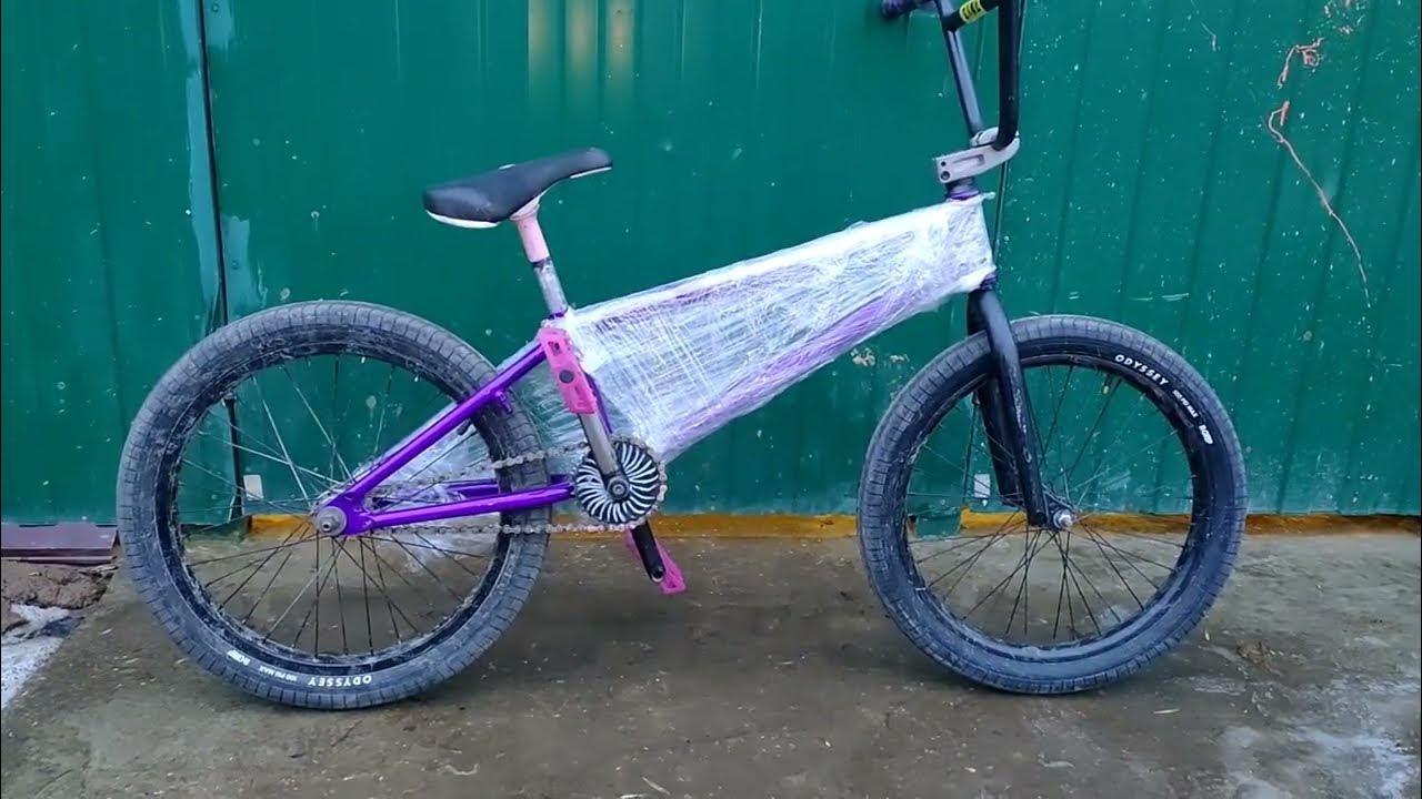 Покраска велосипеда BMX в фиолетовый канди / Порошковая покраска ...