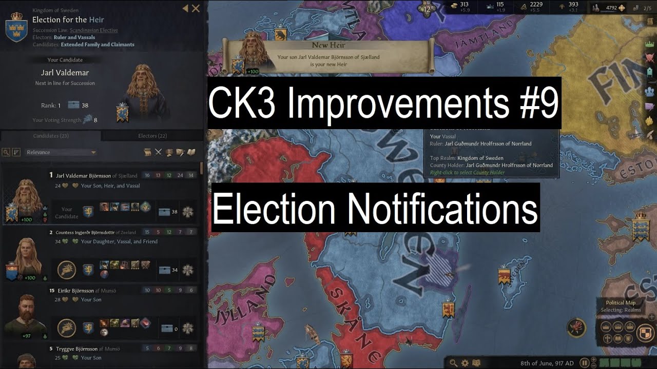 CK3 Improvements & Bugs #9 - Election Notifications - YouTube
