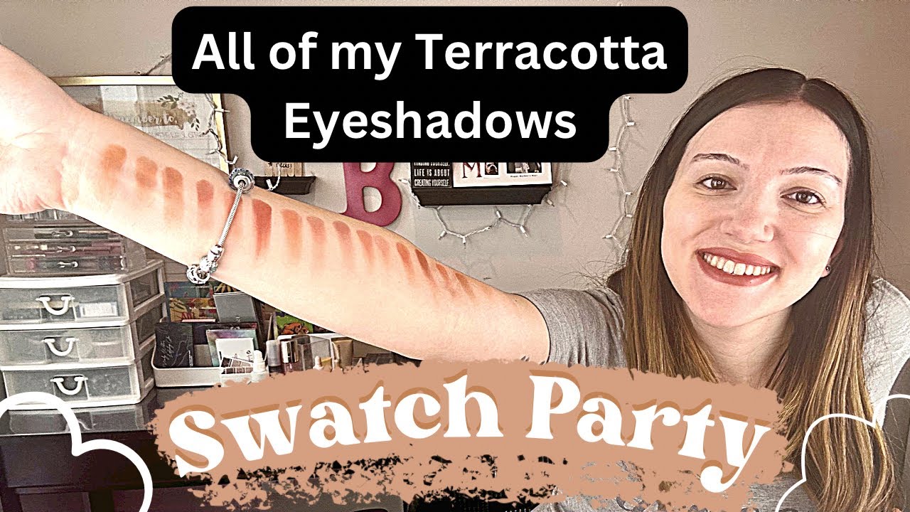TERRACOTTA EYESHADOW SWATCH PARTY : SWATCHING EYESHADOW PALETTES - YouTube