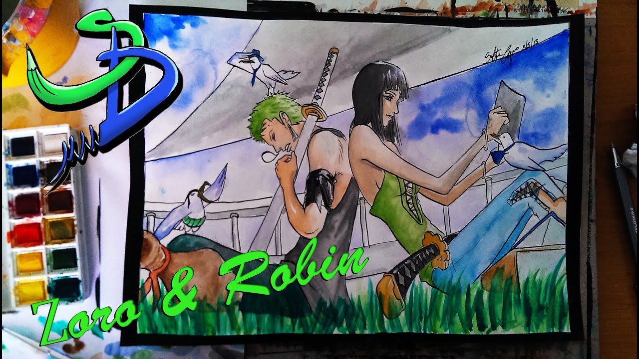 Speed drawing Zoro & Robin -One Piece- - YouTube