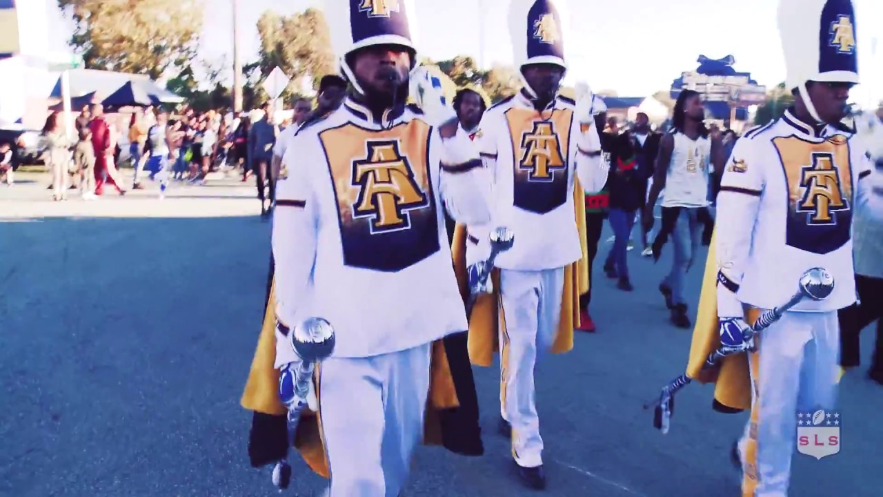 NC A&T State University Blue & Gold Marching Machine Band Exiting ...