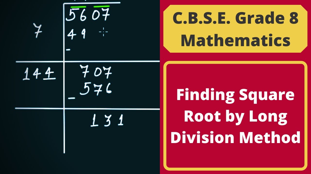 Finding Square Root By Long Division Method Square Root C B S E Finding Square Root By Long Division Method Square Root C B S E