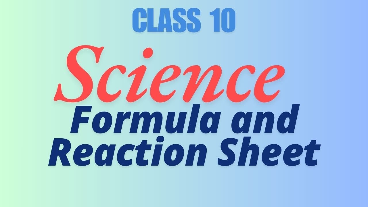 Science Formula and Reaction Sheet | All important reactions and ...