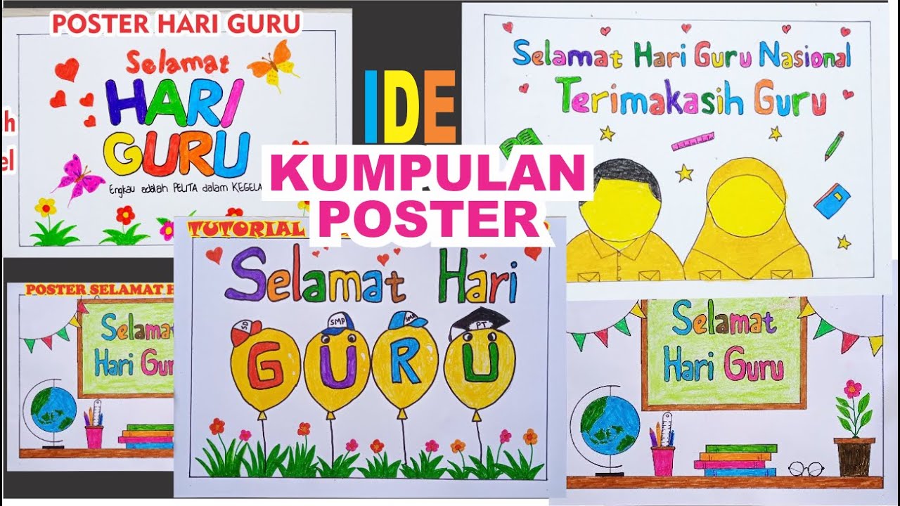 5 ide membuat poster hari guru - happy teachers' day ideas - YouTube