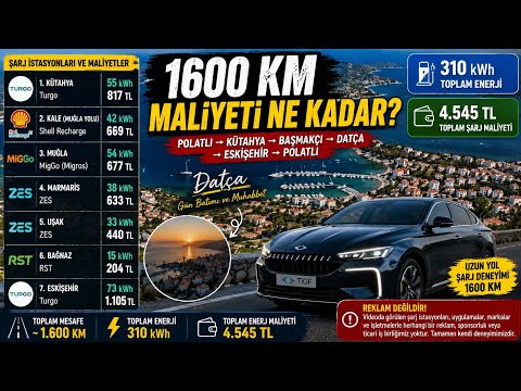 1600 KM MALİYETİ NE KADAR? 310 kWh • 4.545 TL ŞARJ 🔋💰