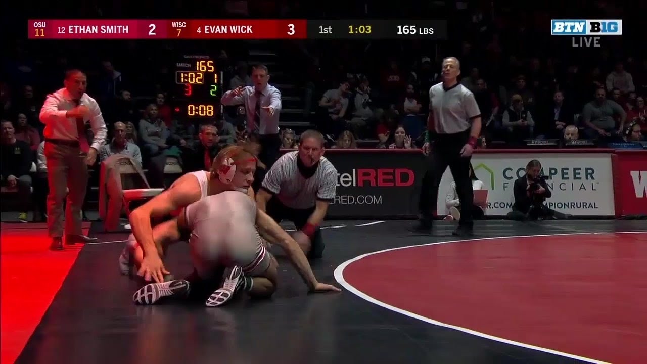 165 LBS: #4 Evan Wick (Wisconsin) vs. #12 Ethan Smith (Ohio State ...