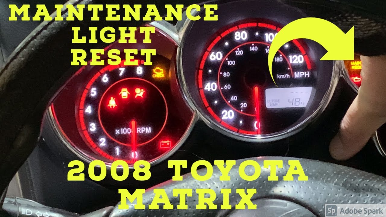 Maintenance Reset - 2008 Toyota Matrix - How To - YouTube