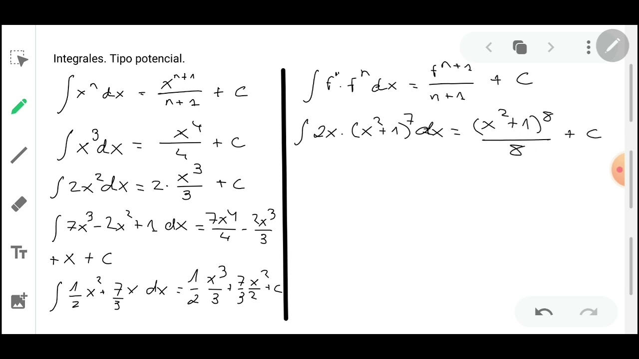Integrales tipo potencial. SIMPLES Y COMPUESTAS - YouTube