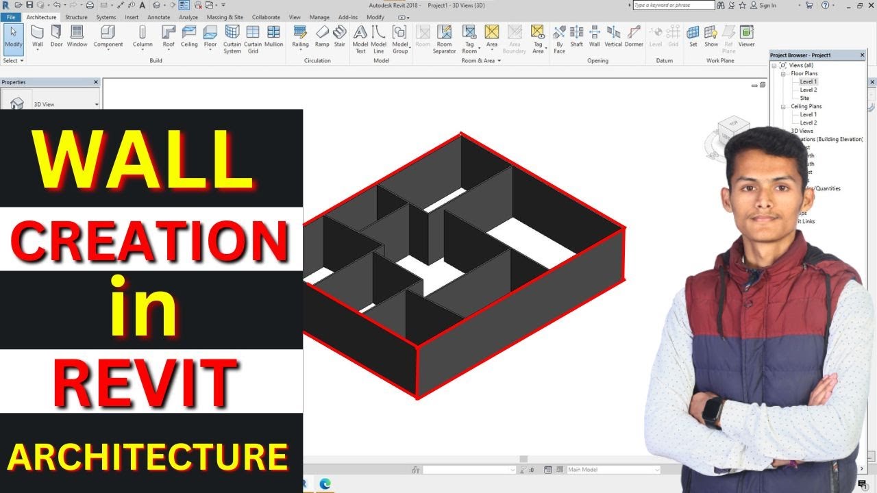 How To CREATE A WALL In Revit Adjust Height Of Wall YouTube how-to-create-a-wall-in-revit-adjust-height-of-wall-youtube