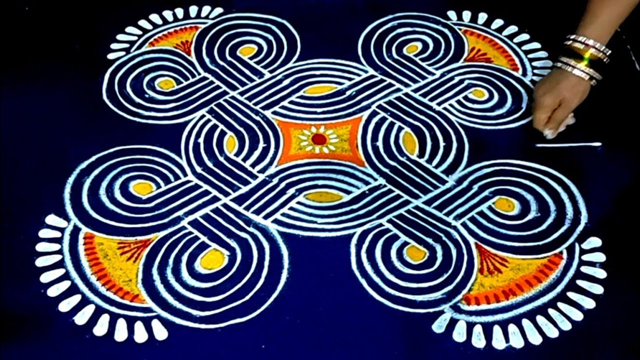 Dhanurmasam special kolam with 5*5 dots / Sankranti Geethala muggulu ...