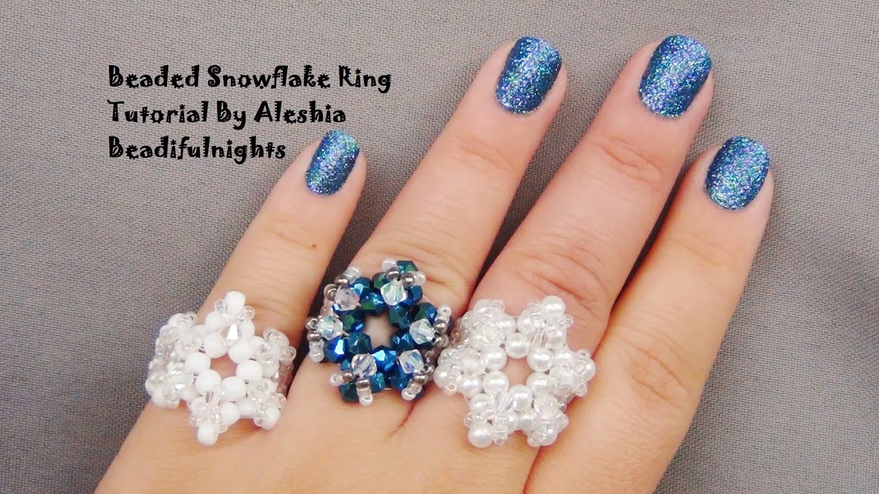 Beaded Snowflake Ring Tutorial - YouTube