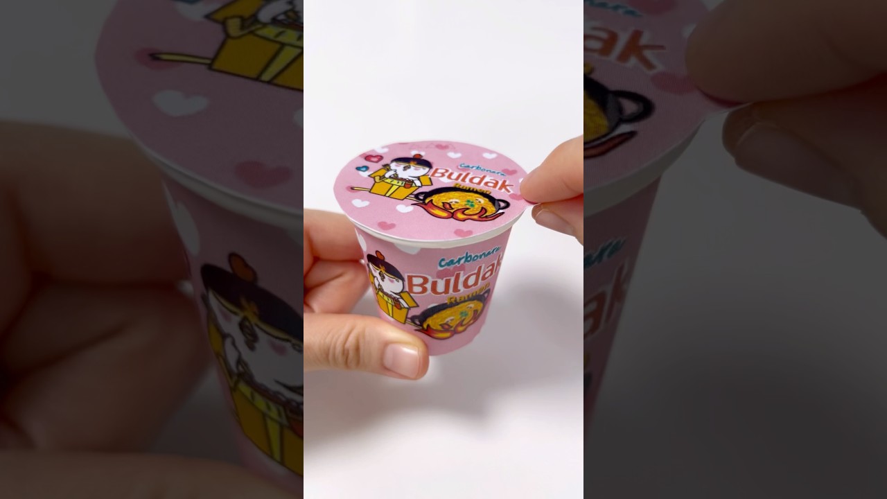 미니 까르보나라 불닭볶음면🔥🍜 #만들기 #무료도안 mini carbonara buldak #craft #diy #shorts ...