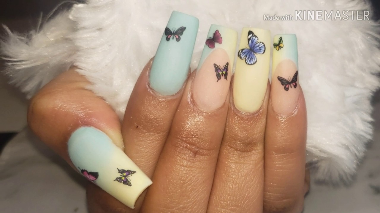 Nail Art For Beginners | How To.. Water Decal/slide | Butterfly Nails ...